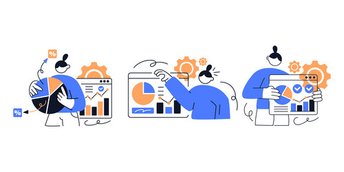 Flat design statistical and data analysis Vector Image