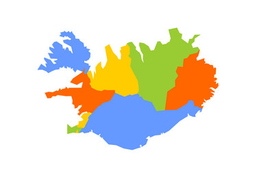 Iceland political map of administrative divisions Vector Image