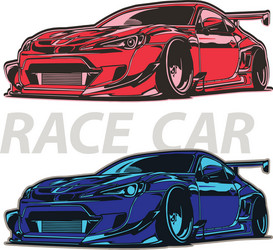 Muscle car with flames crazy race Royalty Free Vector Image