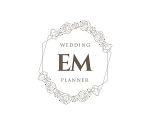 Em initials letter wedding monogram logos Vector Image
