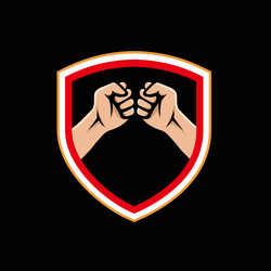 Two hand fist logo design converted Royalty Free Vector