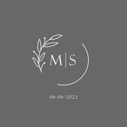 Initial ms wedding monogram logo design Royalty Free Vector
