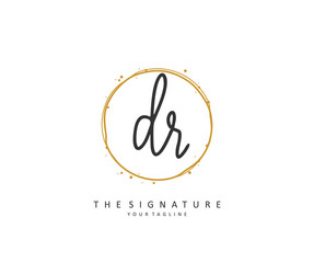 Dr initial letter handwriting and signature logo Vector Image