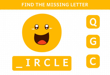 Education game for children find the missing Vector Image