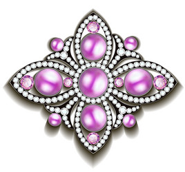 Brooch with pearls Royalty Free Vector Image - VectorStock
