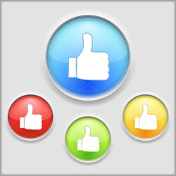 Thumbs up set green like red dislike and yellow Vector Image
