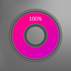 100 percent pie chart on transparent background Vector Image