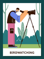Birdwatcher Birdwatching Man Vector Images (69)