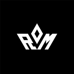 Rm monogram logo with modern shield style design Vector Image