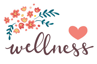 Wellness handwritten lettering card concept design