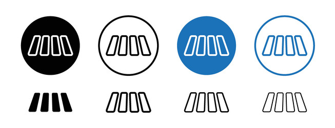 Zebra crossing icon set pedestrian safety Vector Image
