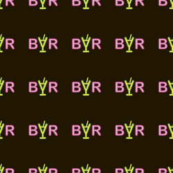 Neon bright glowing flashing text bar on black Vector Image