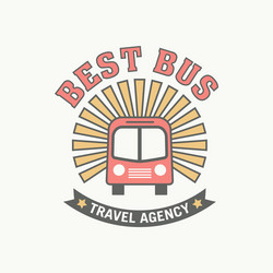 Bus trip and travel tour badge logo Royalty Free Vector