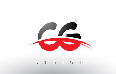 Gc g c brush logo letters with red and black Vector Image