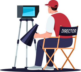 Cartoon flat style drawing of male film director Vector Image