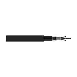 Fiber cable icon black icon isolated Royalty Free Vector