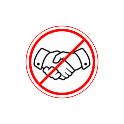 No handshake line icon ban linear style Royalty Free Vector