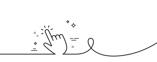 Hand cursor line icon click action sign Royalty Free Vector