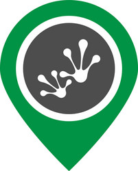 Hand frog print logo icon Royalty Free Vector Image