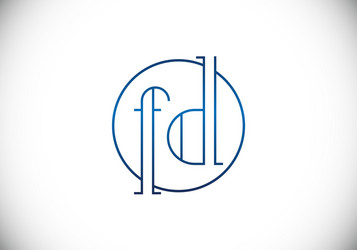 Initial monogram letter f d logo design template Vector Image