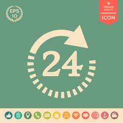 Open around the clock symbol icon opening hours Vector Image