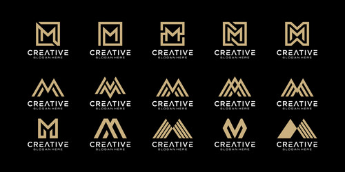 Initials m logo design Royalty Free Vector Image