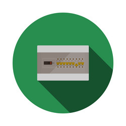 Machine breaker icon flat circuit box Royalty Free Vector