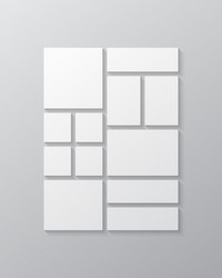 Empty collage board twelve images photos Vector Image