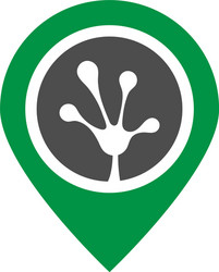 Hand frog print logo icon Royalty Free Vector Image