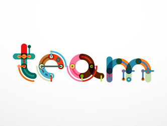 Team word lettering banner Royalty Free Vector Image
