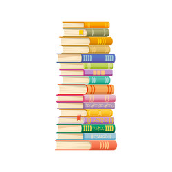 High book stack cartoon pile of reading materials Vector Image