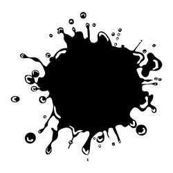 Big black splash with lots of small splashes Vector Image