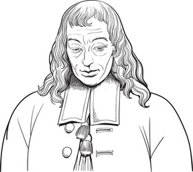 Dmitri mendeleev portrait in line art Royalty Free Vector