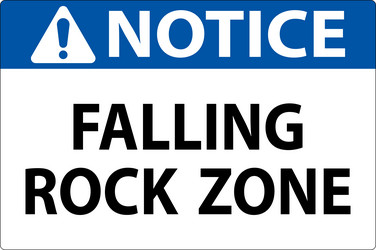 Caution sign falling rock zone Royalty Free Vector Image