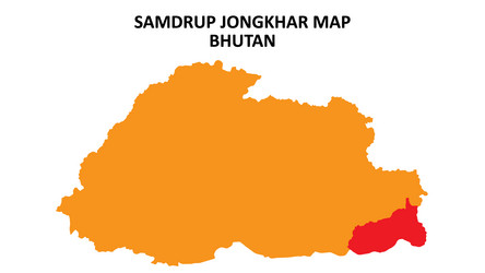 Mongar state and regions map highlighted Vector Image