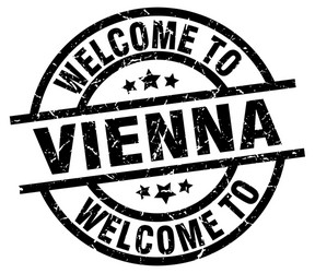 Welcome to vienna black stamp Royalty Free Vector Image
