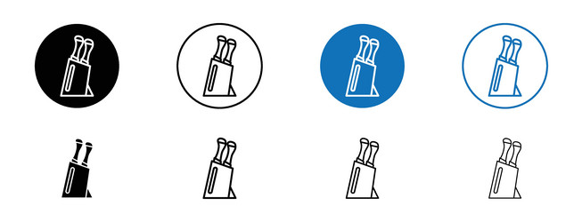 Kitchen knife block icon set chefs and butcher Vector Image