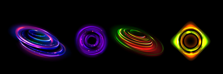 Realistic set of round light flares Royalty Free Vector