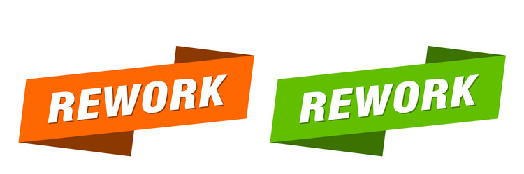 Rework sticker rework label Royalty Free Vector Image
