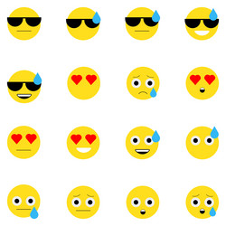Yellow emoji face reaction Royalty Free Vector Image
