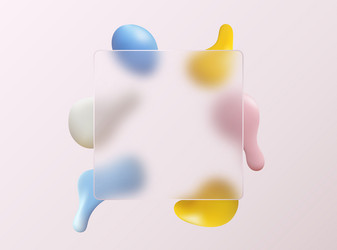 Transparent rectangular frame in glass morphism Vector Image