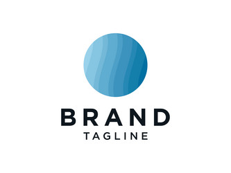 Abstract water sea ocean logo dark blue circle Vector Image