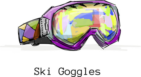 Ski googles sketch for your design Royalty Free Vector Image