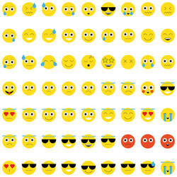 Yellow emoji face reaction Royalty Free Vector Image