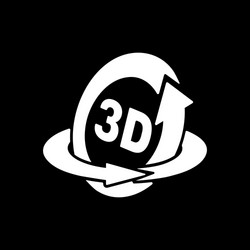 3d icon rotation arrow symbol flat Royalty Free Vector Image