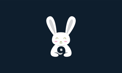 Funny bunny number 3 for kids three digit Vector Image