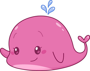 Cute cartoon pink girl fish Royalty Free Vector Image