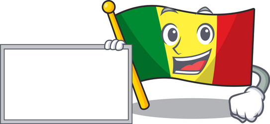 Flag mali cute cartoon character thumbs up Vector Image