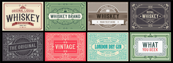Set of 4 old labels Royalty Free Vector Image - VectorStock