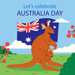 Posts set australian national day isolated Vector Image